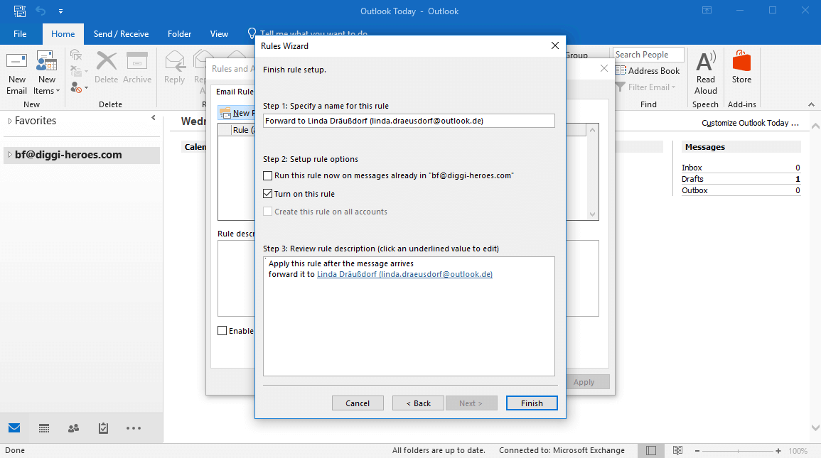 Outlook | Forwarding e-mails automatically – here’s how - IONOS CA