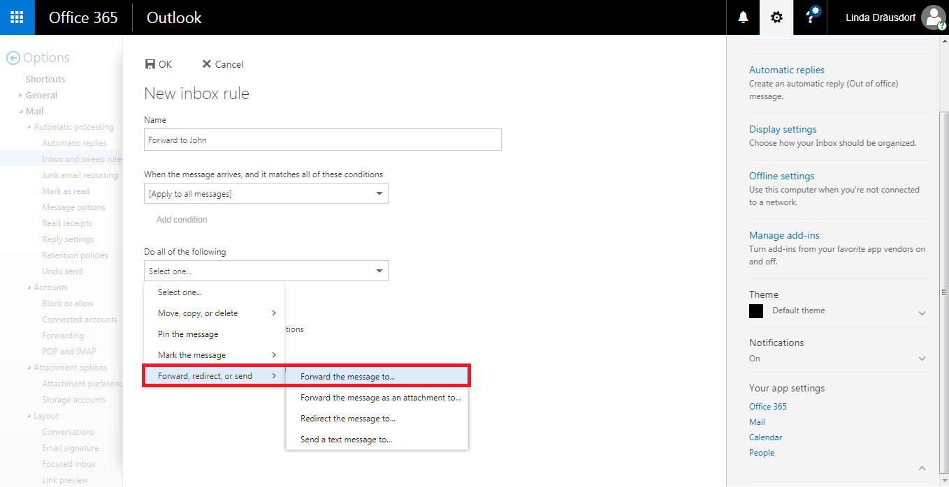 Outlook | Forwarding e-mails automatically – here’s how - IONOS