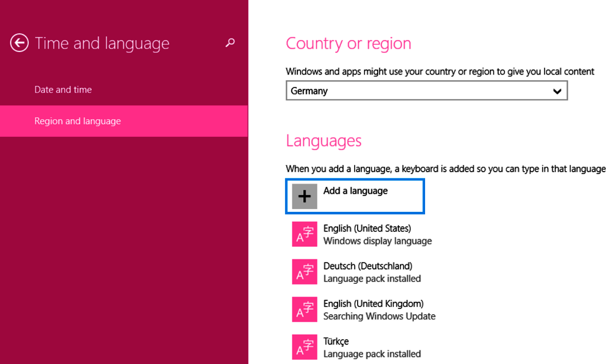 Change the keyboard language in Windows 8 – step by step - IONOS CA