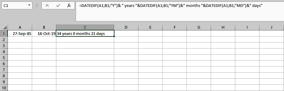 Excel Datedif Function How To Use Datedif In Excel Ionos Ca