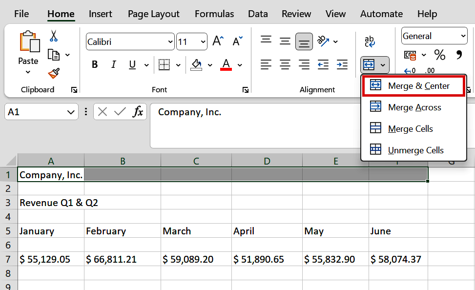 How to merge cells in Excel: 3 easy ways - IONOS CA