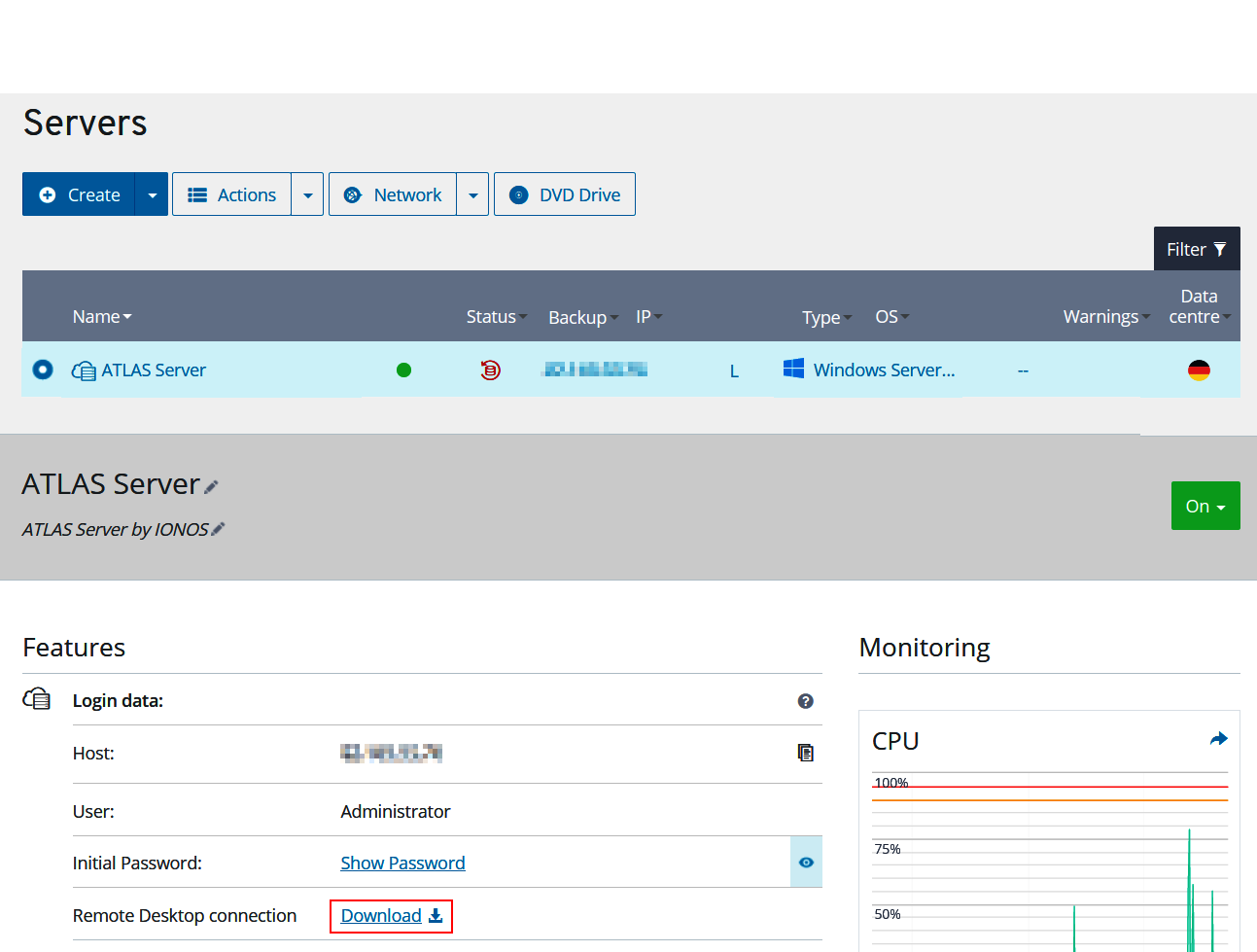 How to set up an ATLAS Server - IONOS CA