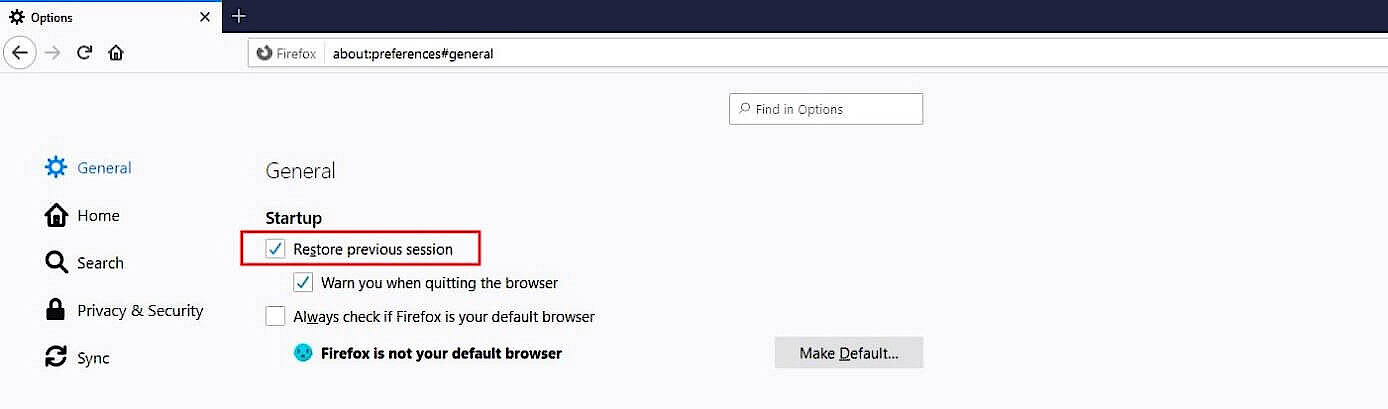 How to restore a Firefox session - IONOS CA