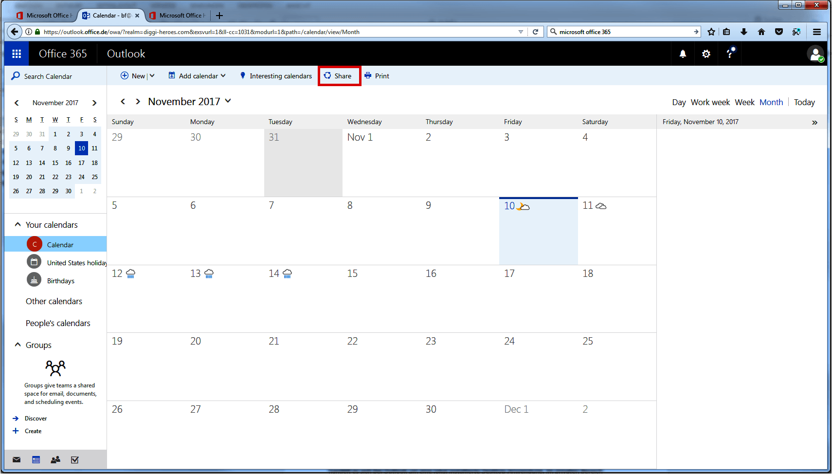 Sharing Outlook Calendars - IONOS CA